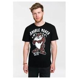 T-Shirt logoshirt "Tasmanischer Teufel - Looney Tunes", Herren, Gr. XS, bunt (schwarz, mehrfarbig), 100% Baumwolle, bedruckt, normal, Rundhals, Shirts T-Shirt, mit tollem Frontprint