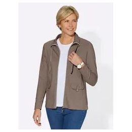 Shirtjacke Casual Looks "Shirtjacke", Damen, Gr. 38, grau (taupe), 100% Baumwolle, unifarben, Shirts Shirtjacke