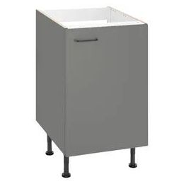 Sp&uuml;lenschrank Optifit "Elga", grau (basaltgrau, basaltgrau), B:50cm H:87cm T:58,4cm, Holzwerkstoff, Schr&auml;nke, Sp&uuml;lenschrank, mit Soft-Close-Funktion, h&ouml;henverstellbaren F&uuml;&szlig;en, Breite 50 cm