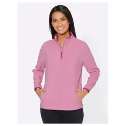 Fleeceshirt Casual Looks "Fleece-Shirt", Damen, Gr. 44, rosa (ros&eacute;), 100% Polyester, unifarben, Shirts