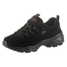 Sneaker Skechers "D'LITES PLAY ON", Damen, Gr. 38, schwarz, Nubuklederimitat, Textil, Schuhe Sneaker, Freizeitschuh, Halbschuh, Schn&uuml;rschuh mit Air Cooled Memory Foam