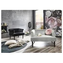 1,5-Sitzer "Charlie", grau (silbergrau), B:119cm H:72cm T:70cm, 100% Polyester, ATLANTIC HOME COLLECTION, Sofas, XXL-Sessel mit Samtveloursbezug, mit Wellenunterfederung