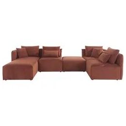 Wohnlandschaft OTTO HOME "N&ouml;re U-Form", orange (terra), B:340cm H:86cm T:172cm, 92% Polyester, 8% Polyamid, Sofas, Wohnlandschaft, 5 Teile, in vielen Bezugsqualit&auml;ten und Farben s. auch "N&ouml;re"