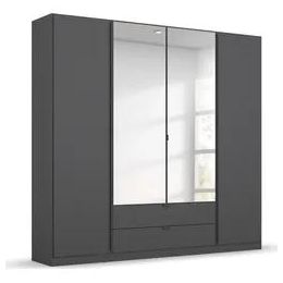 Dreht&uuml;renschrank Rauch "StyleUp", grau (graumetallic), B:181cm H:197cm T:54cm, Holzwerkstoff, Schr&auml;nke, Dreht&uuml;renschrank, Typ Monochrome mit eleganten, langen Griffstangen in Schrankfarbe