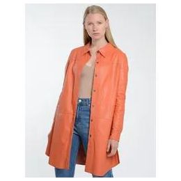 Langjacke Maze "42021101", Damen, Gr. S, orange (pumpkin), Obermaterial: 100% Lammleder, Jacken Langjacke
