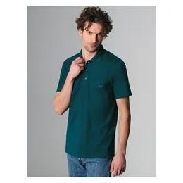Poloshirt TRIGEMA "TRIGEMA Poloshirt aus Single-Jersey", Herren, Gr. M, blau (saphir), Single Jersey, 100% Baumwolle, Basic, lang, ohne Ausschnitt, Shirts