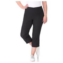 Caprihose KjBRAND "Susie Capri Wash & Go", Damen, Gr. 46, N-Gr, schwarz, Web, Obermaterial: 47% Baumwolle, 45% Polyester, 6% Viskose, 2% Elasthan, gerade 3/4-L&auml;nge, Hosen Caprihose, Sommerhose b&uuml;gelfrei