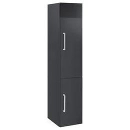 Midischrank Optifit "Ava", grau (anthrazit glanz), B:30cm H:149cm T:35cm, Holzwerkstoff, Schr&auml;nke, Midischrank