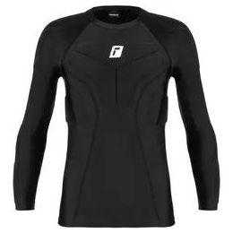 Funktionsshirt Reusch "Compression Shirt Padded", Damen, Gr. L, schwarz, 88% Polyester, 10% Elasthan, 2% Elastodien, unifarben, lang, Rundhals, Shirts Funktionsshirt, mit gepolsterten Eins&auml;tzen
