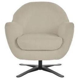 Drehsessel Home Affaire "Stavre, Loungesessel mit Drehfunktion", beige (sand), B:83cm H:85cm T:80cm, 95% Polyester 5% Polyacryl, Sessel, Drehsessel, in moderner Optik, mit elegantem Drehfu&szlig;