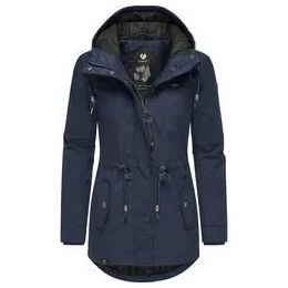 Winterjacke Ragwear "Monadis Black Label", Damen, Gr. L (40), blau (graublau), Au&szlig;enmaterial: 65% Polyester, 35% Baumwolle. Innenfutter: 100% Polyester. Wattierung: 100% Polyester, figurbetont Po-bedeckend, hoch geschlossener Ausschnitt, &Auml;rmel ohne &Auml;rmelschlitz Rippstrickb&uuml;ndchen, Jacken Winterjacke, stylischer Winterparka f&uuml;r die kalte Jahreszeit