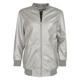 Blouson Maze "42021248", Damen, Gr. M, silber, Obermaterial: 100% Lammleder. Futter: 100% Viskose. &Auml;rmelfutter: 100% Polyester. Strickmaterial: 95% Baumwolle. 5% Elasthan, Jacken Blouson