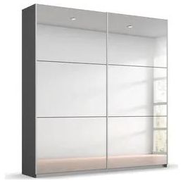 Schwebet&uuml;renschrank Rauch "Kleiderschrank Schrank Garderobe REFLECT", grau (graumetallic), B:175cm H:210cm T:59cm, Holzwerkstoff, Schr&auml;nke, Schwebet&uuml;renschrank, inkl. praktischer Innenausstattung mit 2 Stoffboxen MADE IN GERMANY