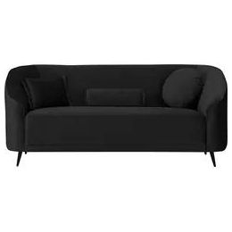 3-Sitzer Home Affaire "Ashly", schwarz, B:184cm H:81cm T:80cm, 100% Polyester, Sofas, in 3 Bezugsvarianten, Boucl&eacute;, Samtoptik und Struktur weich.