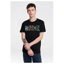 T-Shirt logoshirt "Marvel Comic Colour Logo", Herren, Gr. 5XL, schwarz, 100% Baumwolle, bedruckt, normal, Rundhals, Shirts T-Shirt, mit coolem Print