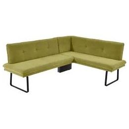 K+w Komfort & Wohnen Eckbank K+W KOMFORT & WOHNEN, gr&uuml;n (olive), B:207cm H:87cm T:157cm, Sitzb&auml;nke, Eckbank, Polstereckbank in Spitzkissenoptik, Sitz und R&uuml;cken gesteppt
