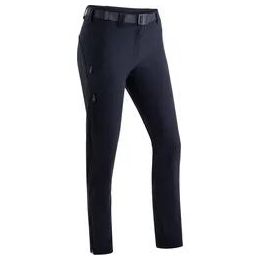 Funktionshose Maier Sports "Lana slim", Damen, Gr. 22, Kurzgr&ouml;&szlig;en, blau (dunkelblau), 91% Polyamid, 9% Elasthan, Hosen Funktionshose, Damen Wanderhose, atmungsaktive Outdoor-Hose, 3 Taschen, Slim Fit