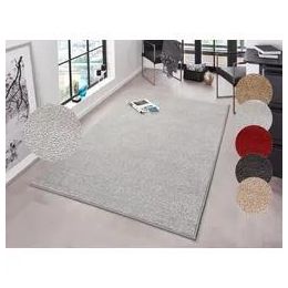 Teppich Hanse Home "Pure 100 Kurzflor" Gr. 4, grau, B:160cm H:13mm L:240cm, Kunstfaser, Teppiche, Teppich, Kurzflor, uni, umkettelt, L&auml;ufer, Wohnzimmer, Kinderzimmer, Flur