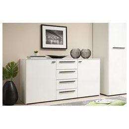 Sideboard Inosign "Ksanti Kommode Breite/Tiefe/H&ouml;he 163/80,5/80,5 cm", wei&szlig;, B:163cm H:80,5cm T:80,5cm, MDF, Spanplatte, Sideboards, Sideboard, 2 T&uuml;ren und 4 Schubk&auml;sten, hochgl&auml;nzende Front