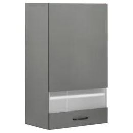 Glash&auml;ngeschrank Optifit "Elga", grau (basaltgrau, basaltgrau), B:50cm H:89,6cm T:34,9cm, Holzwerkstoff, Schr&auml;nke, Glash&auml;ngeschrank, mit Soft-Close-Funktion und Metallgriff, Breite 50 cm