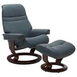 Relaxsessel stressless "Sunrise", blau (atlantic blau batick), B:79cm H:103cm T:73cm, Leder BATICK: BATICK ist ein leicht korrigiertes, durchgef&auml;rbtes und genarbtes M&ouml;belleder, bei dem die meisten Unebenheiten und Spuren in der Regel entfernt wurden.;Leder PALOMA: PALOMA ist ein durchgef&auml;rbtes Semianilin-M&ouml;belleder mit nat&uuml;rlicher Narbung.;ROHLEDER Stoff Q2 FARON: Ein fester zuverl&auml;ssiger Boucl&eacute; m