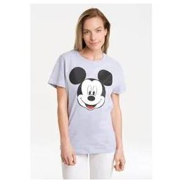 T-Shirt logoshirt "Disney - Mickey Mouse Gesicht", Damen, Gr. 5XL, grau (grau, meliert), 92% Baumwolle, 8% Elasthan, bedruckt, meliert, normal, Rundhals, Shirts T-Shirt, mit lizenziertem Print