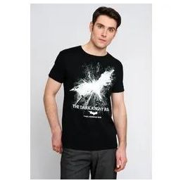 T-Shirt logoshirt "Batman The Dark Knight Rises", Herren, Gr. XS, schwarz-wei&szlig; (schwarz, wei&szlig;), 100% Baumwolle, bedruckt, normal, Rundhals, Shirts T-Shirt, mit tollem Batman-Logo