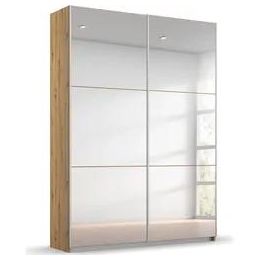 Schwebet&uuml;renschrank Rauch "Kleiderschrank Schrank Garderobe REFLECT", braun (eiche artisan), B:131cm H:210cm T:59cm, Holzwerkstoff, Schr&auml;nke, Schwebet&uuml;renschrank, inkl. praktischer Innenausstattung mit 2 Stoffboxen MADE IN GERMANY