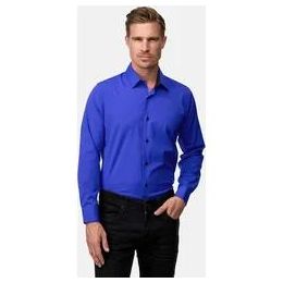Langarmhemd Rusty Neal, Herren, Gr. S, EURO-Gr&ouml;&szlig;en, blau (blau, schwarz), 60% Baumwolle, 37% Polyester, 3% Elasthan, unifarben, Hemden, mit trendigem Farbkontrast
