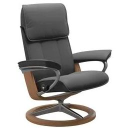 Relaxsessel stressless "Admiral", grau (grau batick), B:84cm H:100cm T:73cm, Leder BATICK: BATICK ist ein leicht korrigiertes, durchgef&auml;rbtes und genarbtes M&ouml;belleder, bei dem die meisten Unebenheiten und Spuren in der Regel entfernt wurden., Sessel, Relaxsessel, mit Signature Base, Gr&ouml;&szlig;e M & L, Gestell Eiche