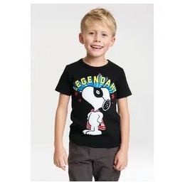T-Shirt logoshirt "Peanuts - Legendary Snoopy", M&auml;dchen, Gr. 104/116, schwarz, 100% Baumwolle, bedruckt, normal, Rundhals, Shirts T-Shirt, mit Snoopy-Frontprint