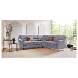 Ecksofa Home Affaire "Cardoso L-Form", grau, B:260cm H:90cm T:230cm, Luxus-Microfaser ALTARA NUBUCK (100% Polyester);Luxus-Microfaser weich (90% Polyester, 10% Polyamid);Struktur (52%Polyester, 35% Acryl, 13%Cotton);Luxus-Microfaser Lederoptik (100% Polyester), Sofas, Ecksofa, mit Trapezecke f&uuml;r mehr Sitzkomfort, wahlweise auch mit Bettfunktion
