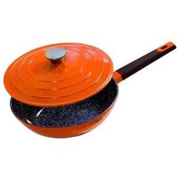 Wok King "Shine Orange", orange (orange, schwarz), H:8cm &Oslash;:28cm, Pfannen, Wok, &Oslash; 28 cm, Induktion
