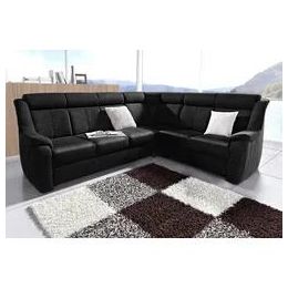 Sit & More Ecksofa SIT & MORE "Basel L-Form", schwarz, B:261cm H:98cm T:211cm, Altara Nubuck, Luxus-Microfaser (100% Polyester;PRIMABELLE-Microfaser, Luxus-Microfaser (100% Polyester;SOFTLUX-Kunstleder;NaturLEDER (echtes Rindsleder), Sofas, Ecksofa, wahlweise mit Relaxfunktion