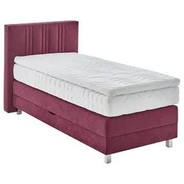 Boxspringbett, rot (bordeaux, rot), B:105cm L:210cm, Bezug: 100% Polyester;Polsterung: 100% Polyester, Westfalia Schlafkomfort, Komplettbetten, Boxspringbett, wahlweise mit Bettkasten und Topper