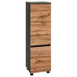Midischrank Welltime "Lucca", grau (graphit, eichefarben), B:40cm H:135cm T:35cm, Schr&auml;nke, Midischrank