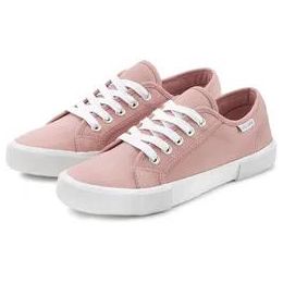 Sneaker Lascana, Damen, Gr. 37, rosa (altrosa), Obermaterial: 100% Textilmaterial. Decksohle: 100% Textilmaterial. Futter: 100% Textilmaterial. Laufsohle: 100% Synthetik, unifarben, Basic, Schuhe Skaterschuh Canvassneaker Sneaker low, aus Textil, Schn&uuml;rhalbschuh, Freizeitschuh, Turnschuh