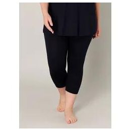 Caprileggings Base Level Curvy "Audrey", Damen, Gr. 54 (56), N-Gr, blau (navy dunkelblau), Jersey, Obermaterial: 94% Viskose, 6% Elasthan, unifarben, Basic, figurbetont kniebedeckend, Hosen