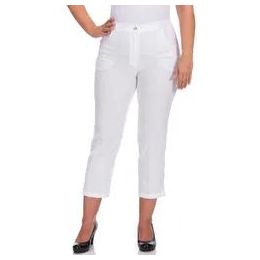 7/8-Hose KjBRAND "BEA 7/8", Damen, Gr. 54, N-Gr, wei&szlig;, Web, Obermaterial: 47% Baumwolle, 45% Polyester, 6% Viskose, 2% Elasthan, figurumspielend 7/8-L&auml;nge, Hosen 7/8-Hose, b&uuml;gelfrei