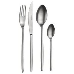 Pinti Inox Besteck-Set PINTINOX "Olivia Mystique", silber (silberfarben), 30 Stk., Edelstahl 18/10, Essbesteck-Sets, Optik sandgestrahlt