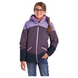 Outdoorjacke Killtec "KOW 195 GRLS JCKT", Kinder, Gr. 140, lila (pflaume), Obermaterial: 100% Polyester;Futter: 100% Polyester;F&uuml;llung: 100% Polyester, Jacken Outdoorjacke, Wasserdichte Winterjacke mit Colourblock, verstellbaren Details