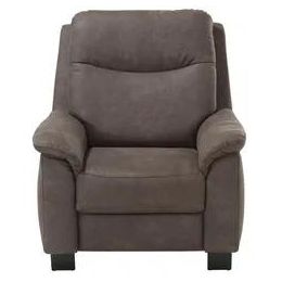Sessel Home Affaire "Boccaccio", grau (anthrazit), B:93cm H:104cm T:96cm, Struktur weich (90% Polyester / 10% Polyamid);Luxus-Microfaser (100% Polyester);Luxus-Microfaser Vintageoptik(100% Polyester), Sessel, Sessel, mit Federkern, incl. Kopfteilverstellung