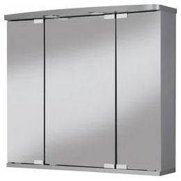 Spiegelschrank Jokey "Doro LED", silber (silberfarben), B:67,4cm H:60cm T:22cm, MDF, Schr&auml;nke, Spiegelschrank, 68 cm Breite