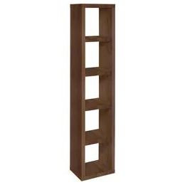 Regalw&uuml;rfel Heine HOME, braun (nussbaumfarben), B:39,5cm H:111cm T:29,5cm, MDF, Regale, Regalw&uuml;rfel