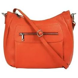 Umh&auml;ngetasche Samantha Look, Damen, Gr. B/H/T: 30cm x 25cm x 7cm onesize, orange, Leder, unifarben, Taschen Umh&auml;ngetasche, echt Leder, Made in Italy