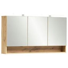 Spiegelschrank Welltime "Stubach", braun (wotaneiche), B:120cm H:64cm T:20cm, Schr&auml;nke, Spiegelschrank, Breite 120 cm