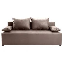 Schlafsofa exxpo - SOFA FASHION "exxpo Tabou, Sofabett mit tollen Optionen", silber, B:193cm H:88cm T:85cm, Luxus-Microfaser (100% Polyester), Sofas, Schlafsofa, Bettfunktion,Bettkasten, wahlweise mit Liftbettfunktion und Federkern
