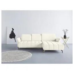 Ecksofa Home Affaire "Fresh L-Form", wei&szlig;, B:281cm H:79cm T:185cm, 98% Polyester 2% Polyamid, Sofas, Ecksofa, Federkern, wahlweise Kopfteilverstellung und motorischer Vorziehsitz