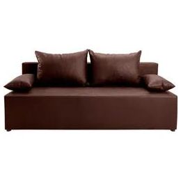 Schlafsofa exxpo - SOFA FASHION "exxpo Tabou, Sofabett mit tollen Optionen", braun (schwarz braun), B:193cm H:88cm T:85cm, Luxus-Microfaser (100% Polyester), Sofas, Schlafsofa, Bettfunktion,Bettkasten, wahlweise mit Liftbettfunktion und Federkern