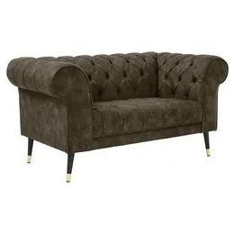 Chesterfield-Sofa Home Affaire "Tinnum", gr&uuml;n (olive), B:150cm H:77cm T:87cm, Luxus-Microfaser Vintageoptik (66% PU, 27% Polyester, 7% Baumwolle);Struktur weich( 97% Polyester, 3% Polyacryl), Sofas